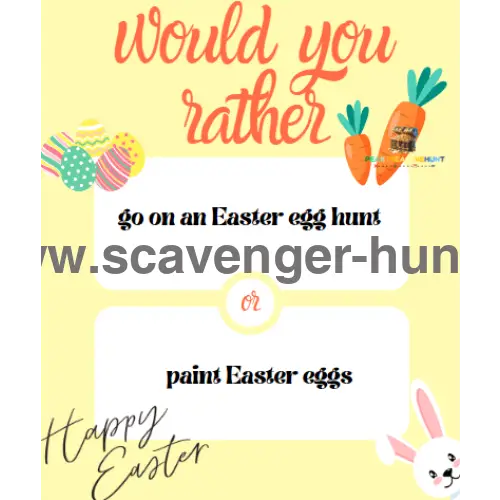 Easter Would You Rather - 40 Would You Rather Cards-peaktreasurehunt ...