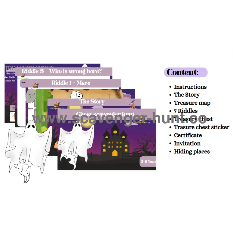 Ghost Treasure Hunt - Printable Scavenger Hunt-peaktreasurehunt