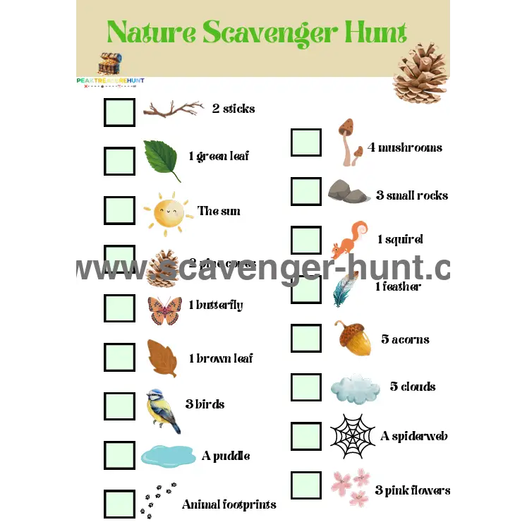 Nature Scavenger Hunt - Free-peaktreasurehunt