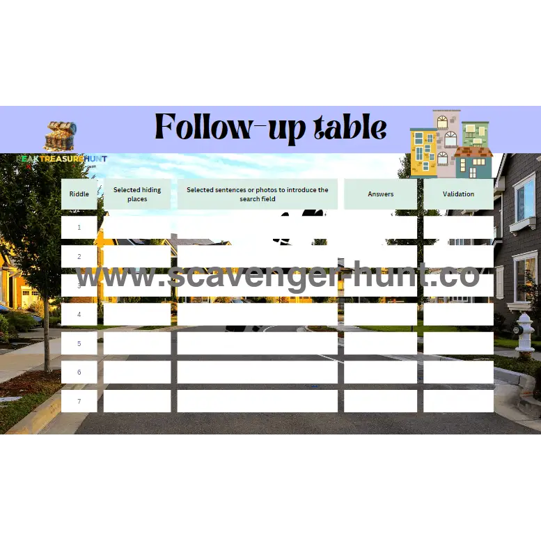 Neighborhood Scavenger Hunt - Printable Treasure Hunt for Children Age