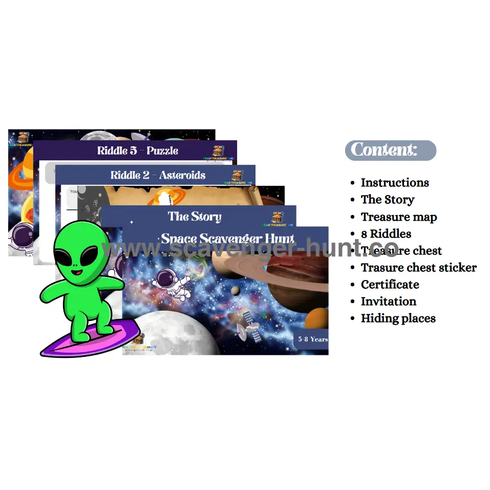 Space Scavenger Hunt - Printable Treasure Hunt - Peaktreasurehunt