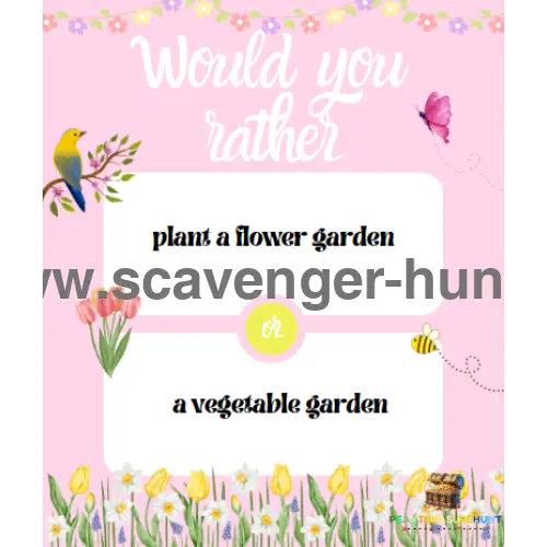 Spring Would You Rather - 40 Would You Rather Cards-peaktreasurehunt ...