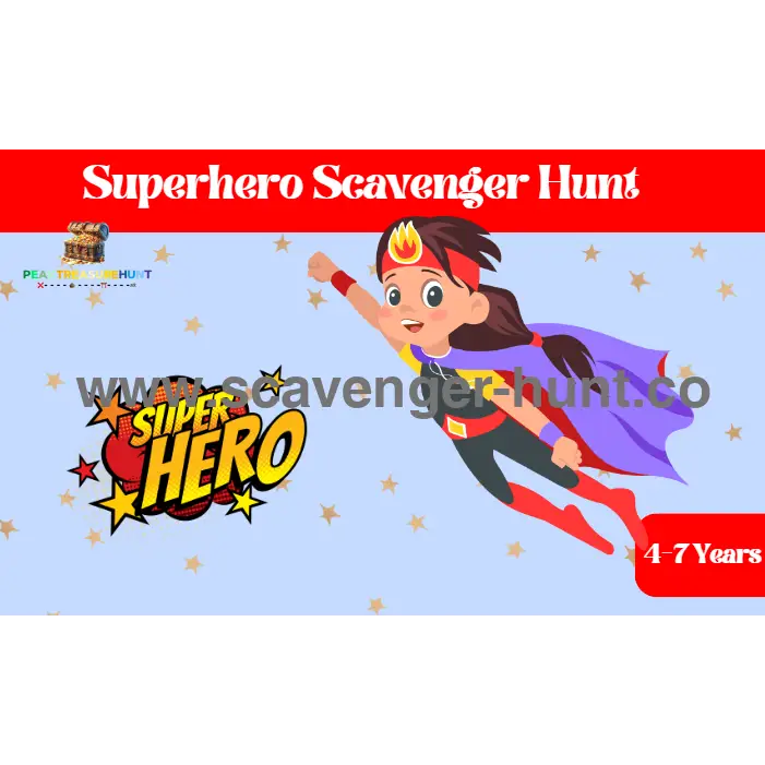 Superhero Scavenger Hunt - Printable Treasure Hunt - Peaktreasurehunt