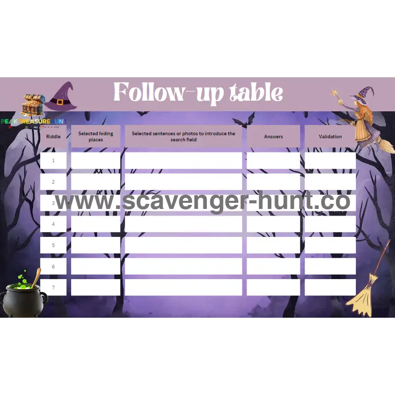 Witch Treasure Hunt -Printable Scavenger Hunt-peaktreasurehunt