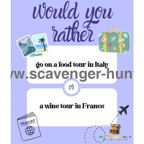 Would You Rather Travel Questions - 40 Would You Rather Cards ...