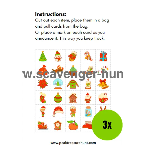 8 Printable Christmas Bingo Cards – Scavenger Hunt