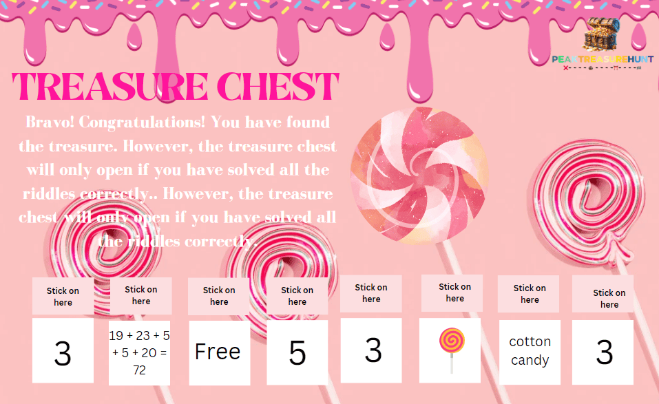 Candy Scavenger Hunt - Printable Treasure Hunt - Peaktreasurehunt