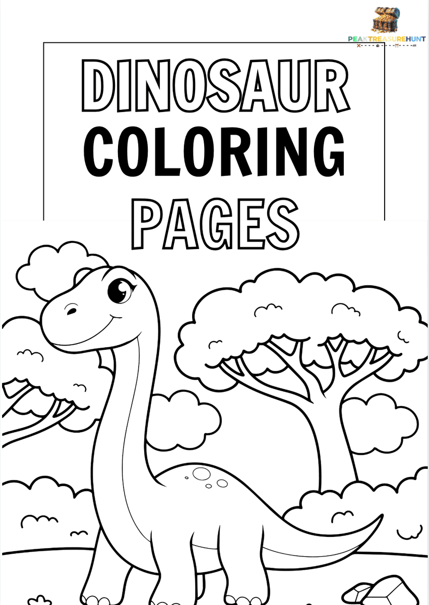 Dinosaur 30 Coloring Pages for Kids - Printable PDF – Scavenger Hunt