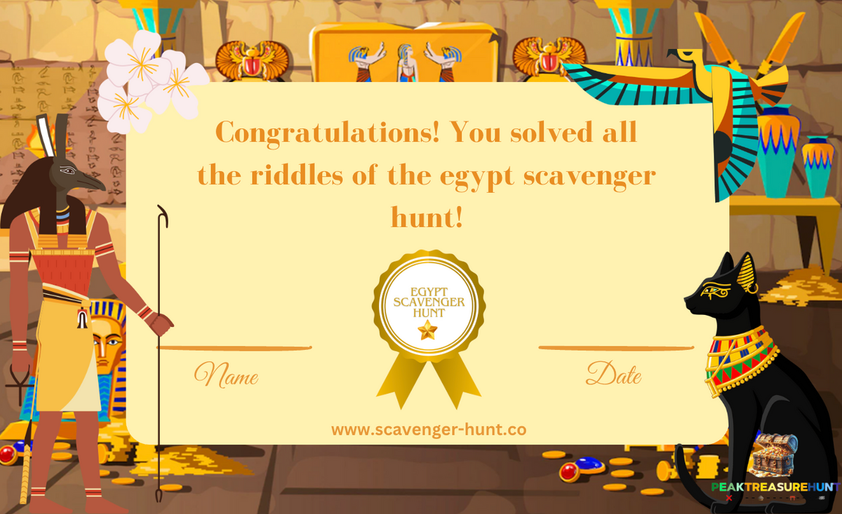 Egypt Scavenger Hunt - Printable PDF Treasure Hunt