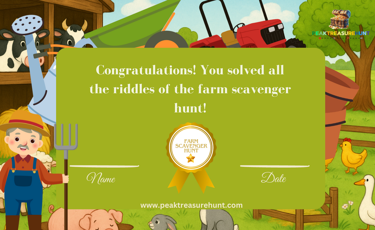 Farm Scavenger Hunt - Printable PDF Treasure Hunt