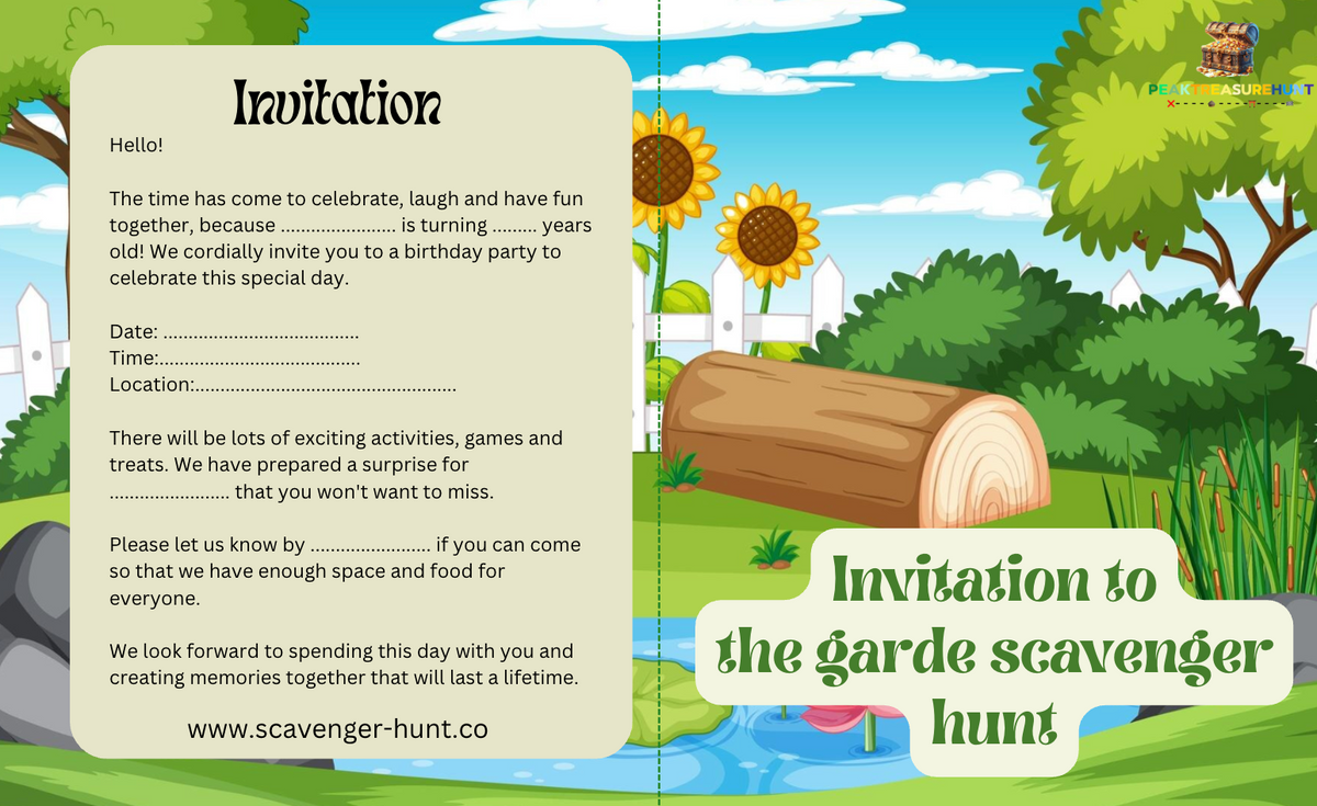 Garden Scavenger Hunt - Printable Treasure Hunt PDF