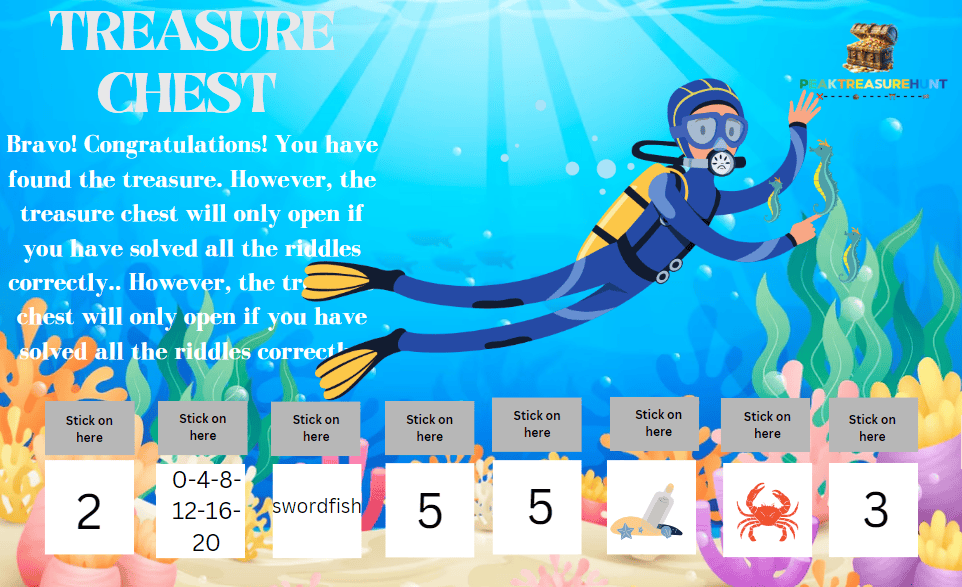 Under The Sea Scavenger Hunt - Printable Treasure Hunt - Peaktreasurehunt