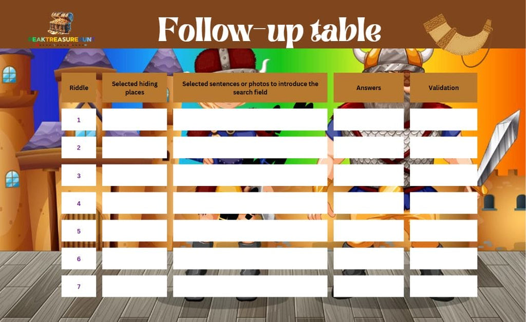 Viking Treasure Hunt - 5-8 Years Old - Printable Treasure Hunt Tasks P ...