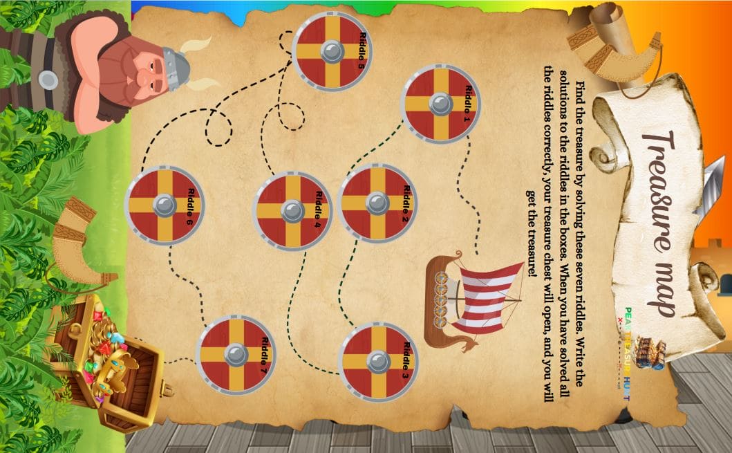 Viking Treasure Hunt - 5-8 Years Old - Printable Treasure Hunt Tasks P ...