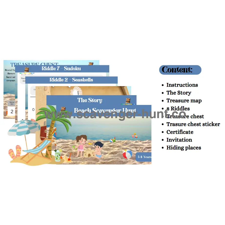 Beach Scavenger Hunt - Printable Treasure Hunt