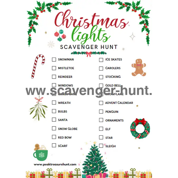 Christmas Lights Scavenger Hunt