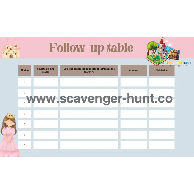 Fairy tale treasure hunt scavenger hunt tasks to print out (PDF ...