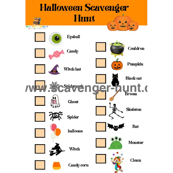 Halloween Scavenger Hunt - Free-peaktreasurehunt