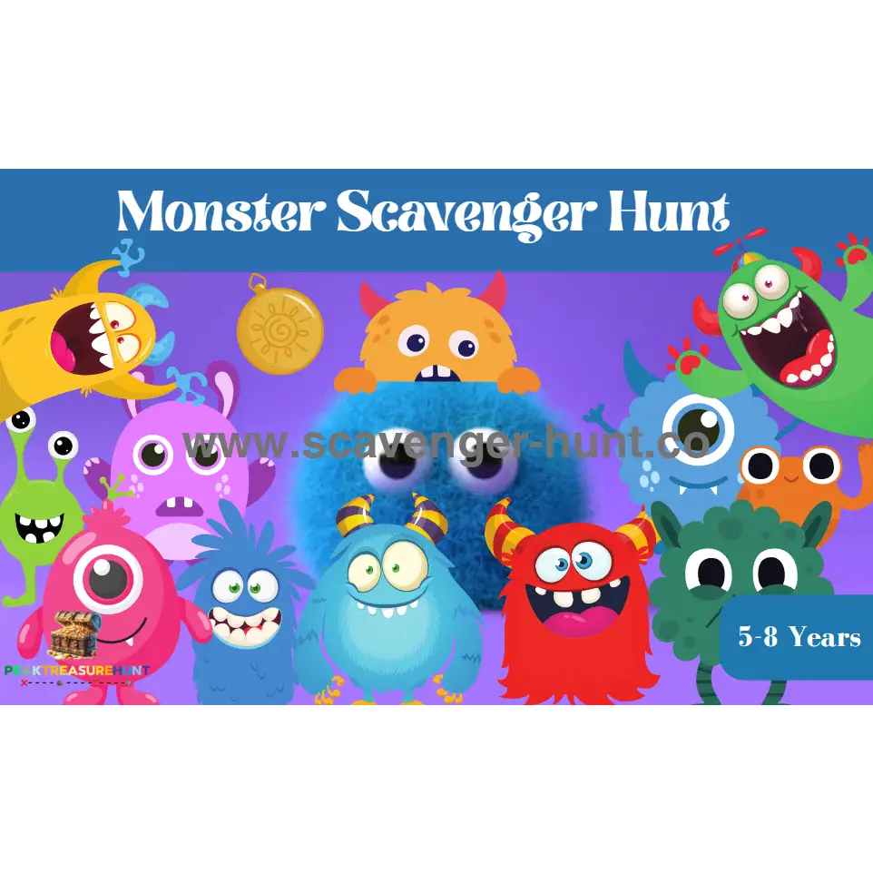 Monster Scavenger Hunt - Printable Treasure Hunt - Peaktreasurehunt
