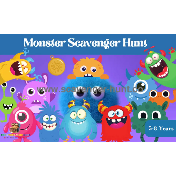 Monster Scavenger Hunt - Printable Treasure Hunt - Peaktreasurehunt