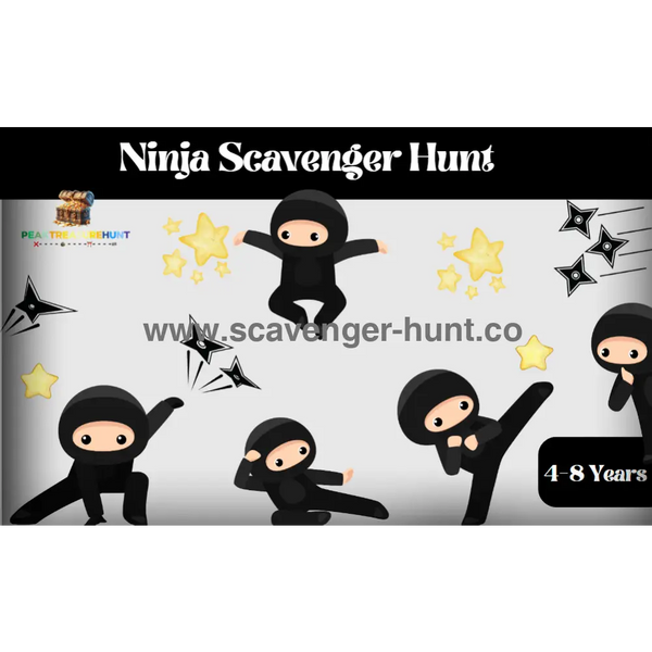 Ninja Scavenger Hunt - Printable Treasure Hunt - Peaktreasurehunt