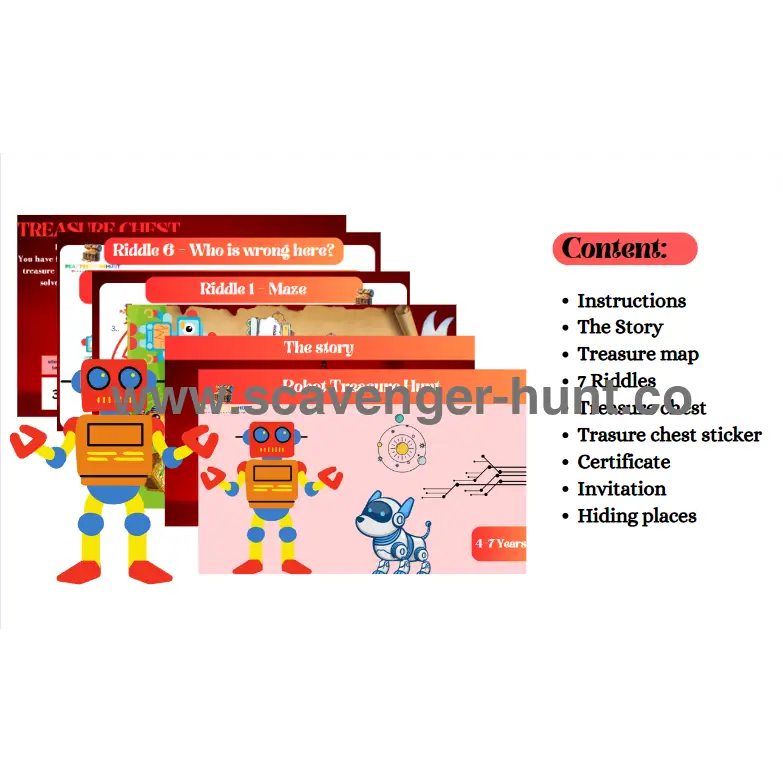 Robot Treasure Hunt - Printable Scavenger Hunt-peaktreasurehunt