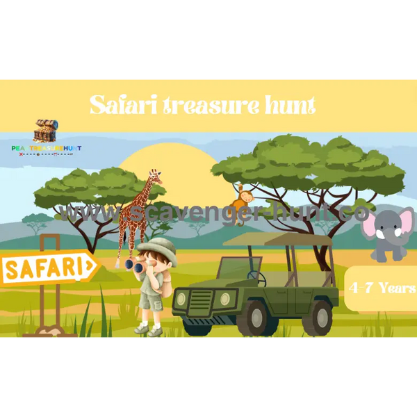 Safari Treasure Hunt - Printable Scavenger Hunt Tasks-peaktreasurehunt